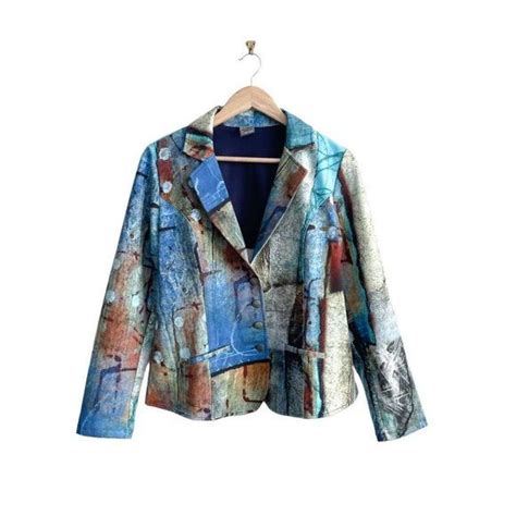 Simply Art By Dolcezza Collared Blazer Buttons Jacket Womens M Stretch