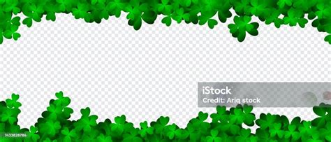 클로버 Shamrock 잎 이음새가 없는 경계 벡터 장식 요소 템플릿입니다 패트릭스 데이 녹색 클로버와 원활한 배경 벡터 녹색