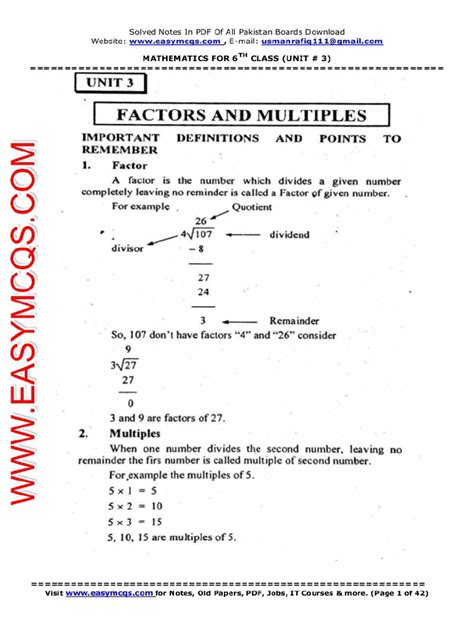 6th Grade Math Unit 3 Pdf