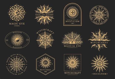 Premium Vector Occult Witchcraft And Magic Icons Or Symbols Esoteric