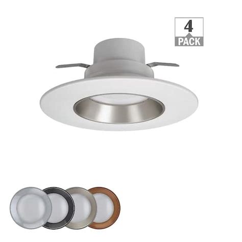 Commercial Electric White Recessed Led Trim 6 Inch 6 In Selectable