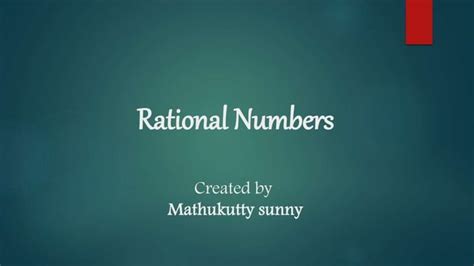 Rational Numbers Ppt Pptx