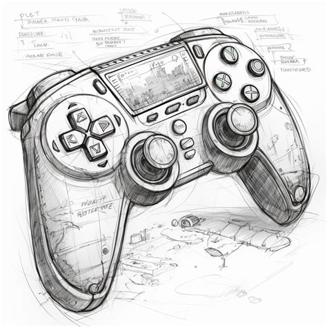 Premium Ai Image A Drawing Of A Game Controller With A Drawing Of A