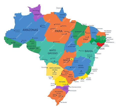 O Mapa Detalhado Do Brasil Com Regiões Ou Estados E Cidades Capitais