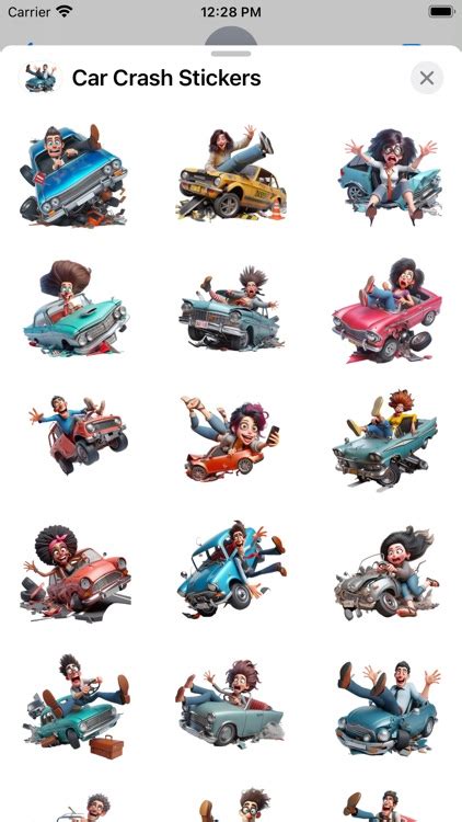Car Crash Stickers By Paul Scott