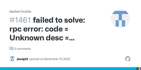 Failed To Solve Rpc Error Code Unknown Desc Cnosbase