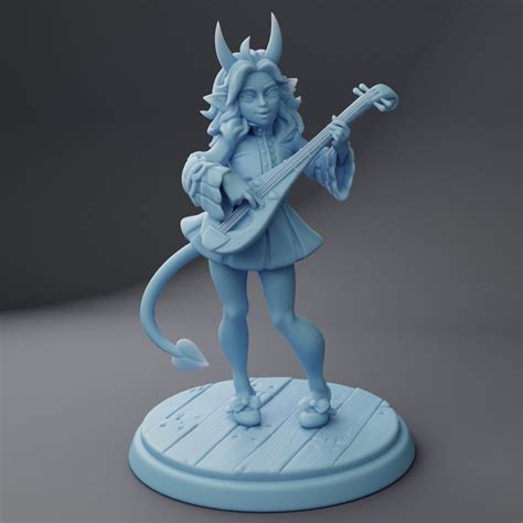Female Tiefling Bard Twin Goddess Miniatures Dandd Ttrpg 32mm