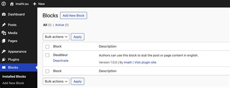Manage Blocks Retraceur