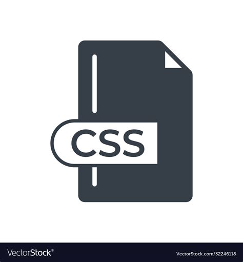 Css File Format Icon Extension Filled Royalty Free Vector