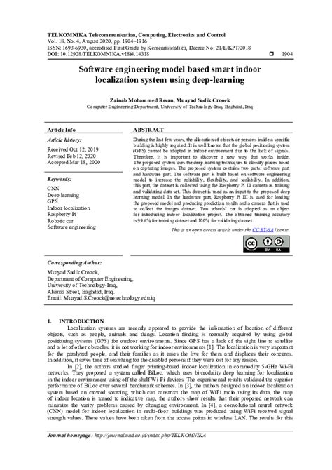 pdf software engineering model based smart indoor localization system
