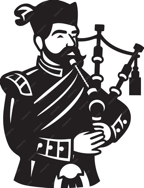A Black And White Drawing Of A Man Playing A Drum Premium Ai