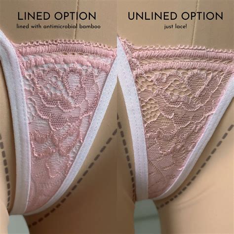 Light Pink Lace Micro Thong Bamboo Lined Or Unlined T String Etsy Canada