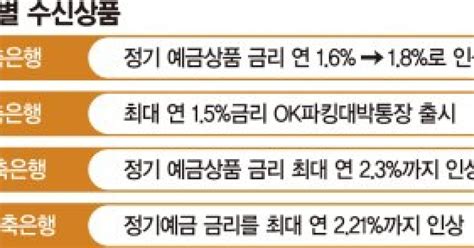 중금리 대출 경쟁 실탄 확보 특판상품 쏟아내는 저축銀