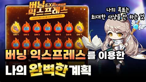 메이플 버닝 익스프레스 나만의 계획 그리고 하이퍼버닝 비숍 키우기 Youtube