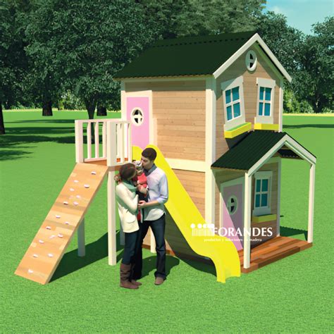 Casa Infantil En Madera Rapunzel Dos Pisos 420 X 256 Cm