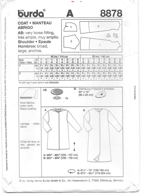 Ez Loose Fitting Duster Jacket In 2 Lengths Optional Hood Pattern Burda
