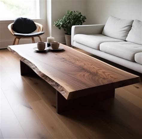 Handmade Live Edge Wood Coffee Table Modern Boho Style Etsy Canada