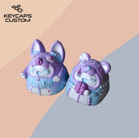 Pastel Goth Vampire Zombie Keycap Artisan Keycap