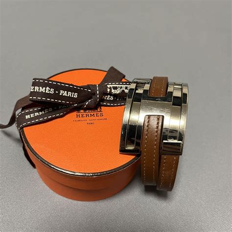 箱付！hermes エルメス バングル レザー プスプス ブレスレット