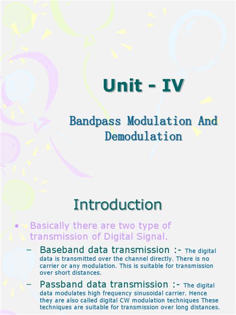 unit 4 bandpass modulation and demodulation pdf modulation data