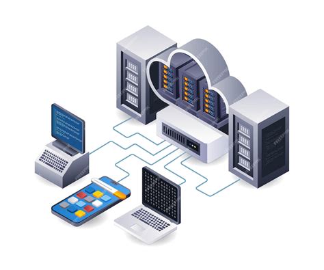 Premium Vector Big Data Center Cloud Server Technology Infographics