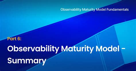 Observability Maturity Model Summary Stackstate
