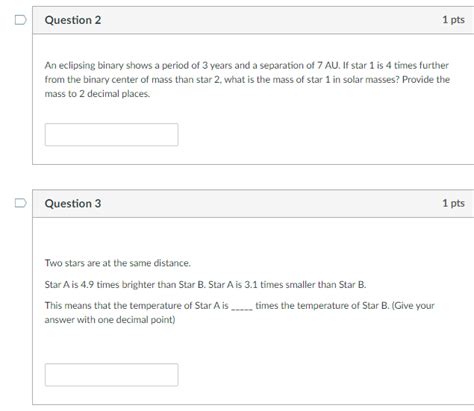 Solved Question 2 1 Pts An Eclipsing Binary Shows A Period