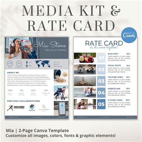 Mia Media Kit Canva Template Artofit