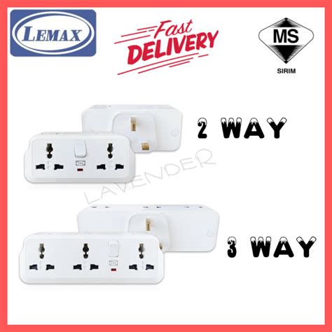Lemax Lmx Ma 263 2 Way Multi Adaptor With Switch Ma 363 3 Way Multi Adaptor With Switch Lazada
