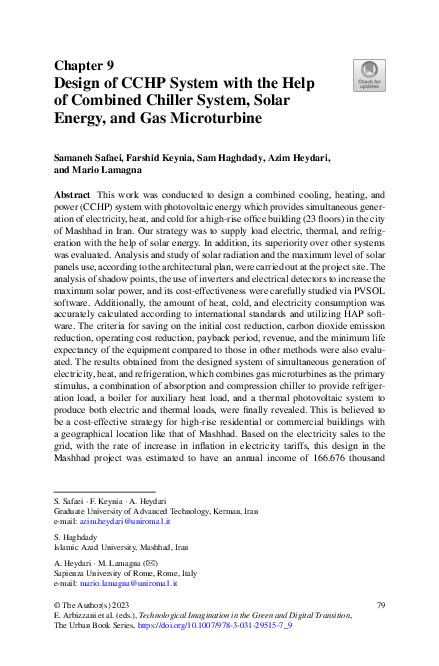 Pdf Design Of Cchp System With The Help Of Combined Chiller System