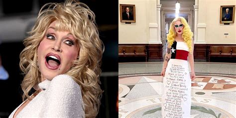 Dolly Parton Ts Bejeweled Guitar To Texas Drag Queen