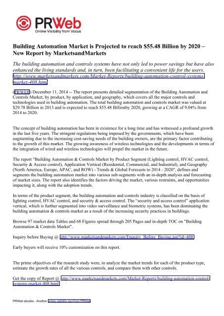 Building Automation Controls Market Pdf