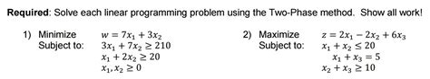 required solve each linear programming problem using