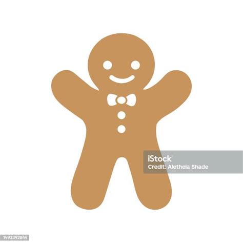 Gingerbread Man Christmas Icon Vector Holiday Winter Symbols Isolated