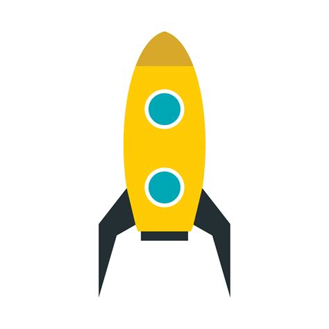 Yellow Rocket Icon In Flat Style 14447587 Vector Art At Vecteezy