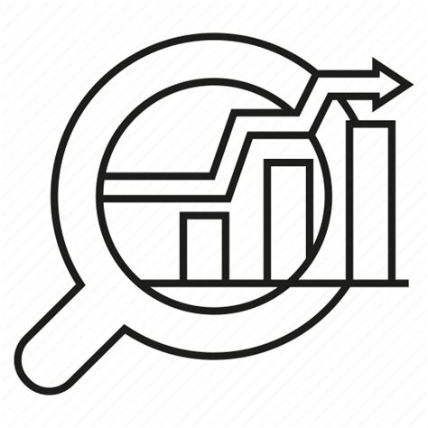 Analytics Chart Data Forecast Graph Magnifier Stats Icon