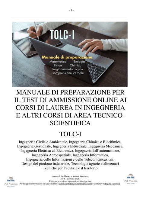 Manuale Di Preparazione Per Il Tolc I Docsity