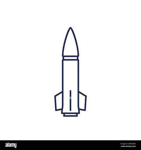 Ballistic Missile Icon On White Line Vector Stock Vector Image And Art