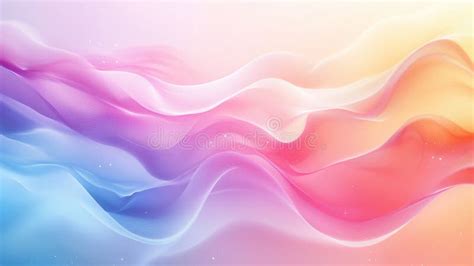 Soft Flowing Pastel Color Waves Serene Abstract Gradient In Pink Yellow Blue Stock Illustration