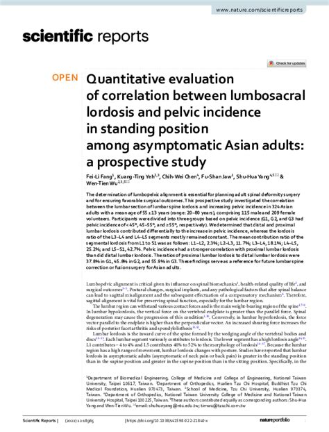 Pdf Quantitative Evaluation Of Correlation Between Lumbosacral