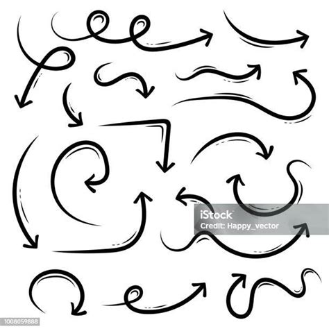 블랙 손으로 그린 화살표 세트 투명 한 배경에 고립의 크리에이 티브 벡터 일러스트 아트 디자인 그런 지 스케치 수 작업 수채화 낙서 추상 개념 그래픽 요소 3차원 형태에