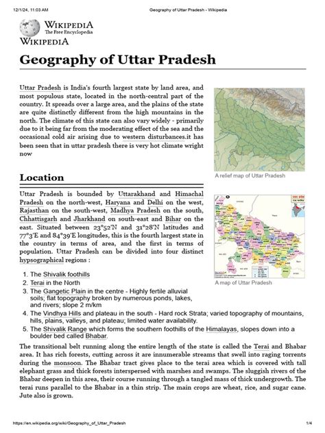 Geography Of Uttar Pradesh Wikipedia Pdf