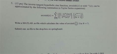 Solved The Inverse Tangent Hyperbolic Sine Function Arcsinh