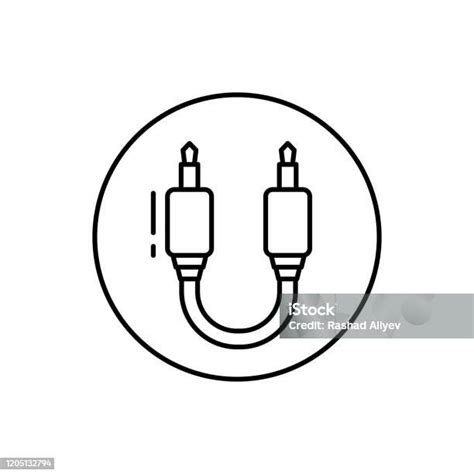 插孔連接器圖示用於 Ui 和 Ux網站或移動應用程式的簡單線連接器和電纜圖示的輪廓向量元素向量圖形及更多互聯網圖片 互聯網 器材