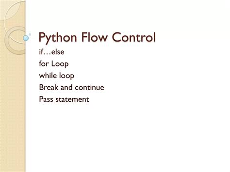 Python Flow Control Pdf Programming Languages Computing