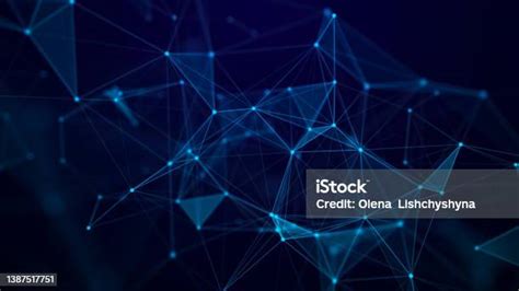 공간에서 삼각형 모양의 분포입니다 네트워크 연결 구조입니다 빅 데이터 디지털 배경 3d 렌더링 추상적인 배경에 대한 스톡 사진