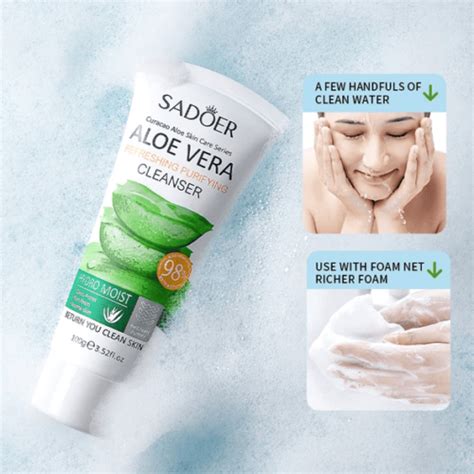Sadoer Refreshing Purifying Aloe Vera Facial Cleanser 100g Rk Essentials