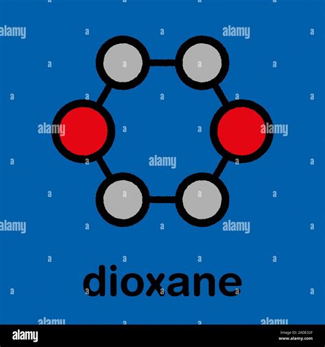 Dioxane 1 4 Dioxane Solvent Molecule Stylized Skeletal Formula