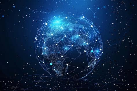Global Network Connection Abstract Background Comprehensive Big Data Visualization And Internet