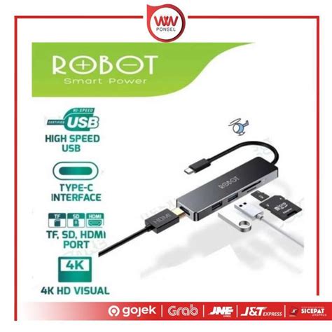 Jual Robot HT S USB HUB Type C In Adapter Type C To USB HDMI SD FLASDISK Garansi